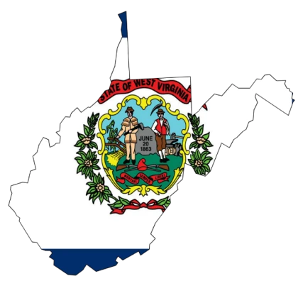 West Virginia flag map
