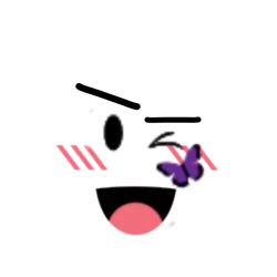 happy face with butterfly