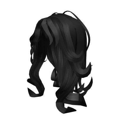 Messy Swirls Long Waves-Black | Roblox Item - Rolimon's