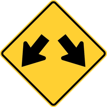 Double Arrow Warning Sign
