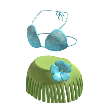 Bikini hawaiano con falda de hibisco - Roblox