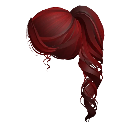 Dark Red Curly Ponytail | Roblox Item - Rolimon's