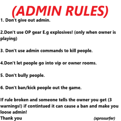admin rules