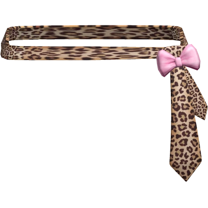 Leopard Gyaru Scene Waist Tie with Pink Bows | Roblox Item - Rolimon's