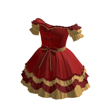 ♾️ Red and gold victorian doll dress | Roblox Item - Rolimon's