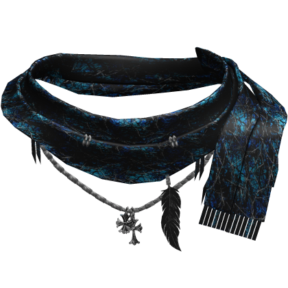 Blue Cyber Emo Neck Scarf W Chrome Chain - Roblox