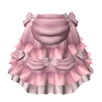 Rok Bustle Ruffled dalam Warna Pink - Roblox