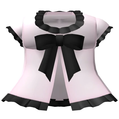 🤍꒰Soft dollette laced dress w bow pink black꒱ | Roblox Item - Rolimon's