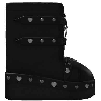 Y2K Emo Heart Boots - Aksesori Sepatu Kanan - Roblox