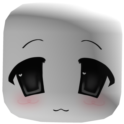 ୨୧ cheerful cute moe anime chibi face mask - white - Roblox