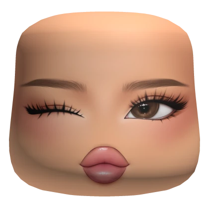 Preppy Girl Cold Blush Cute Face Makeup Mask Brown | Roblox Item ...