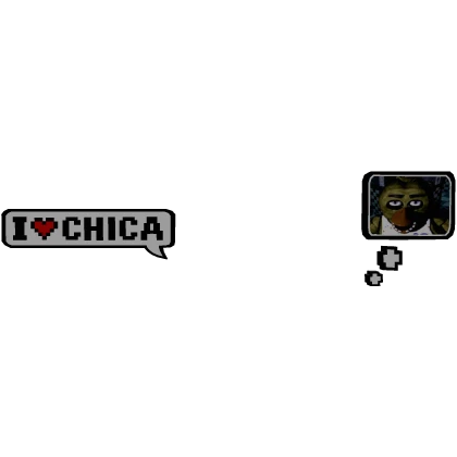 CHICA FNAF | I Love Text + Thinking Bubble | Roblox Item - Rolimon's