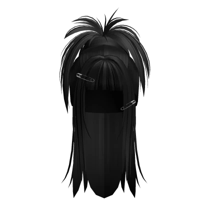 Y2K Grunge Punk Ponytail con pasadores (negro) - Roblox