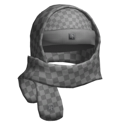 Lenço e Beanie DT Designer Checker Cinza - Roblox