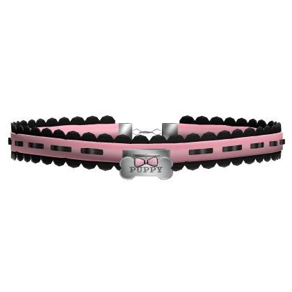 pastel pink black cute pink puppy dog collar 3.0 | Roblox Item - Rolimon's