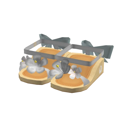 Summer Gyaru Tropical Flower Sandal Heels in White | Roblox Item ...