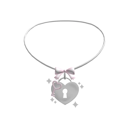 ˚ 𝜗𝜚 ｡˚cutesy silver & pink heart + key necklace | Roblox Item - Rolimon's