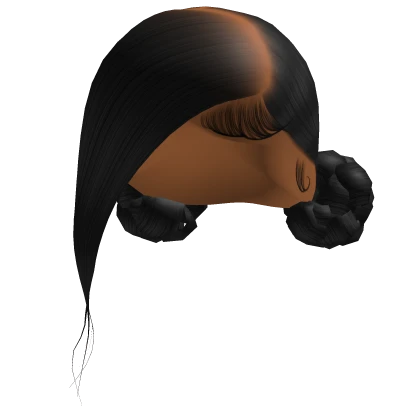 Double Buns W/ Swoop [Black] | Roblox Item - Rolimon's