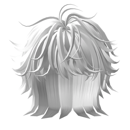 Potongan Rambut Bergelombang Messy (Putih) - Roblox