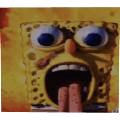 evil spongebob face