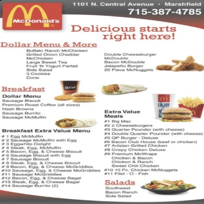 McDonald’s menu
