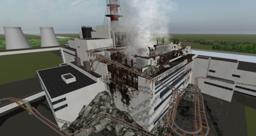 Wózek do jazdy wokół reaktora w Czarnobylu 4 - Roblox