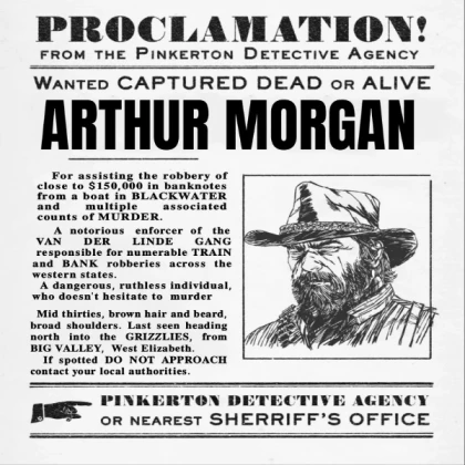 Arthur Morgan Wanted Poster