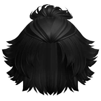 Cheveux ondulés de garçon à queue de cheval d'anime (noir) - Roblox