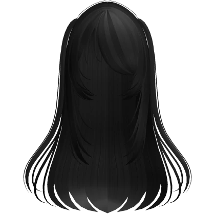 Flowy Long Black Twin Tails W Bangs | Roblox Item - Rolimon's