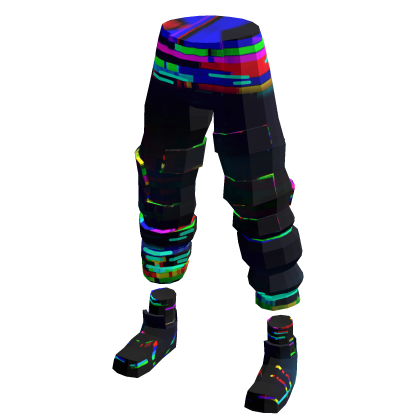 Calças Glitch Multicoloridas - Roblox