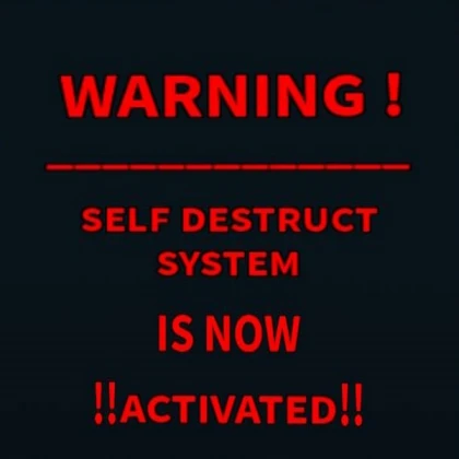 Bluewood self destruct screen