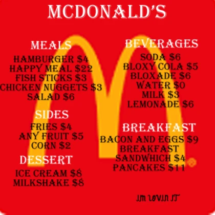 McDonald's Menu