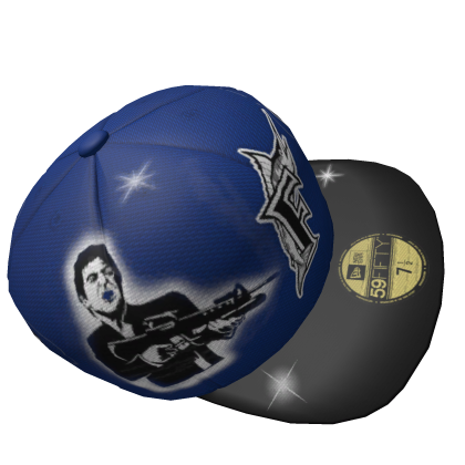 Scarface Azul de Dois Tons x Florida Fitted | Sideway - Roblox