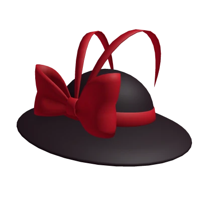 Dark Pink Red Bow Ribbon Bowler | Roblox Item - Rolimon's