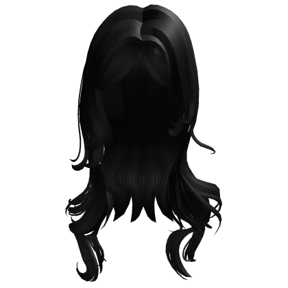 Flowy Aesthetic Side Part Hair Black - Roblox