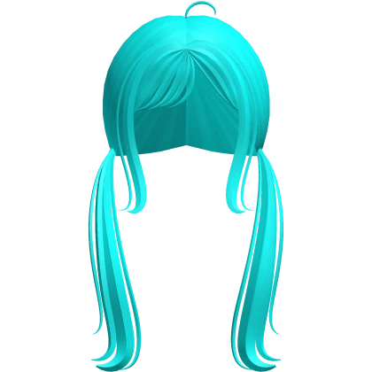 Cyan Pigtail Hair W Bangs | Roblox Item - Rolimon's