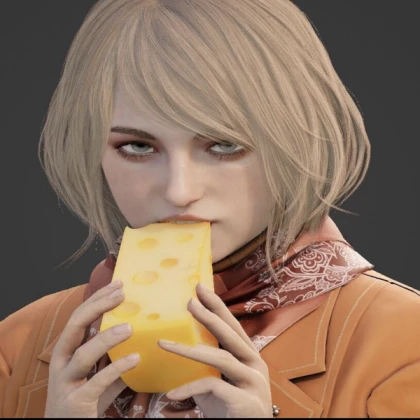 Ashley Eating Cheese