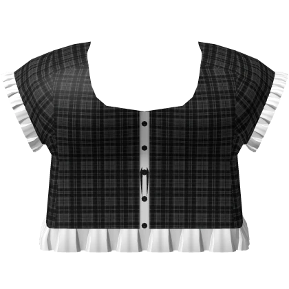 ୨♡୧ cute coquette plaid shirt in black | Roblox Item - Rolimon's