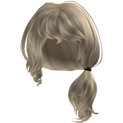 Cute Dollette Messy Fluffy Side Ponytail (Beige) | Roblox Item - Rolimon's
