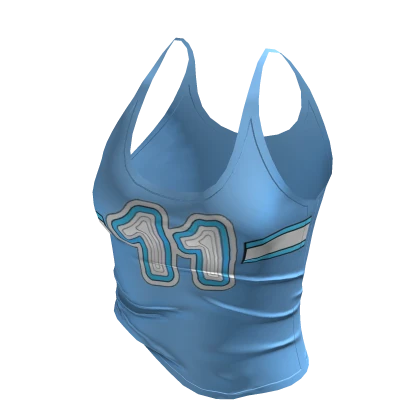 2000s 11 Graphic Crop Tank Top | Blue | Roblox Item - Rolimon's