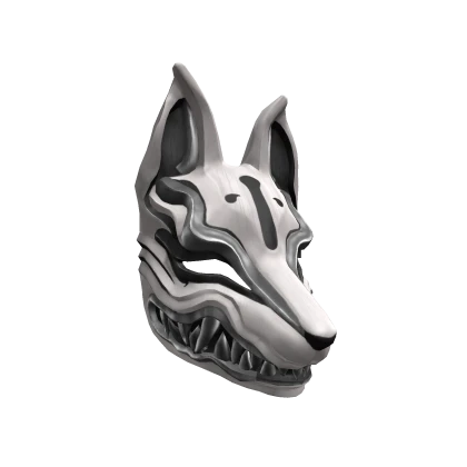 🎭🦊 White-black Cursed Japanese Kitsune Mask | Roblox Item - Rolimon's