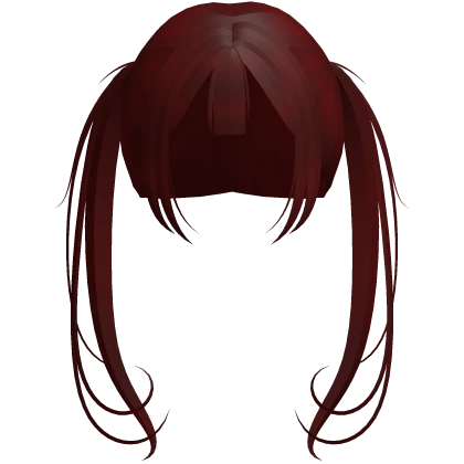 Spiral Long Dark Red Twin Tails W Bangs | Roblox Item - Rolimon's
