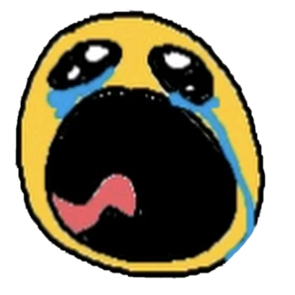 insane crying cursed emoji