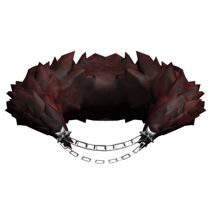 Collar de piel cuello V2 con cadenas rojo profundo - Roblox