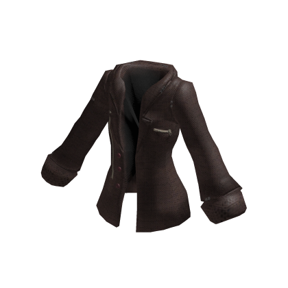 Chaqueta de blazer escolar cosida - Cuero marrón - Roblox