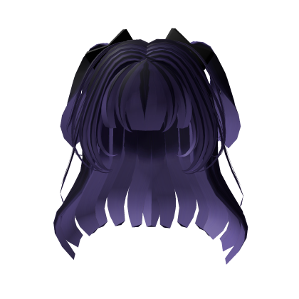 Twin Tails Hime Cut - (Pelo morado) - Roblox