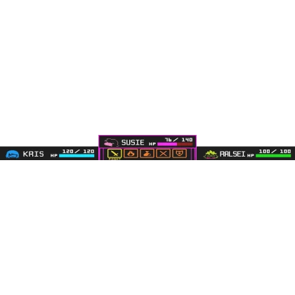 Deltarune Party Bar: Kris - SUSIE - Ralsei | Roblox Item - Rolimon's