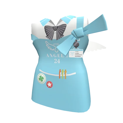 Angel 24 Uniform w/ Blue Apron & Wings | Roblox Item - Rolimon's
