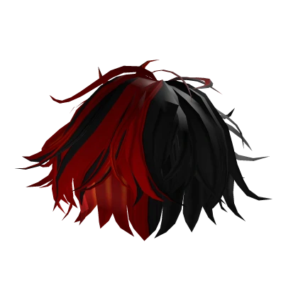 Fluffy Messy Hair(Red&Black) | Roblox Item - Rolimon's