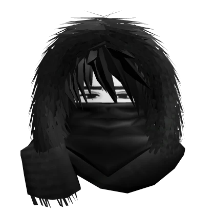 Vkei Black Hair Black Fur Hood Mask Dashie Combo | Roblox Item - Rolimon's